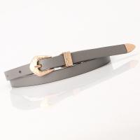 China Women Skinny PU Leather Belt 1.1cm Waist Belt Designer Eco Friendly 102cm for sale