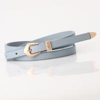 China Women Skinny PU Leather Belt 1.1cm Waist Belt Designer Eco Friendly 102cm for sale