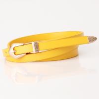 China Women Skinny PU Leather Belt 1.1cm Waist Belt Designer Eco Friendly 102cm for sale