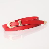 China Women Skinny PU Leather Belt 1.1cm Waist Belt Designer Eco Friendly 102cm for sale