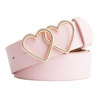 China Faux Leather Double Heart Buckle Waist Belt for Women 107cm Custom Logo Eco-Friendly for sale