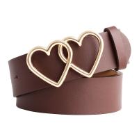 China Faux Leather Double Heart Buckle Waist Belt for Women 107cm Custom Logo Eco-Friendly for sale