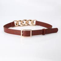 China Adjustable PU Leather Chain Belt 100cm Women Fashion Waistband Eco Friendly for sale