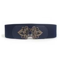 China Women Elastic Waist Belt 100cm Zinc Alloy Buckle Invisible Crocodile Print for sale