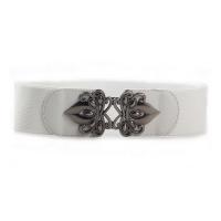 China Women Elastic Waist Belt 100cm Zinc Alloy Buckle Invisible Crocodile Print for sale