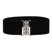 China Women's Four Ring White Dress Belt 60cm Invisible Buckleless Elastic Belt for sale