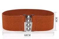 China Women's Four Ring White Dress Belt 60cm Invisible Buckleless Elastic Belt for sale