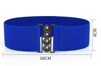 China Women's Four Ring White Dress Belt 60cm Invisible Buckleless Elastic Belt for sale