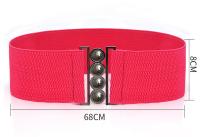 China Women's Four Ring White Dress Belt 60cm Invisible Buckleless Elastic Belt for sale