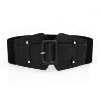 China 7.5cm Wide Women Elastic Belt 78cm Buckle Free Stretchy Waist Belt Eco-Friendly Custom for sale