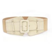 China 7.5cm Wide Women Elastic Belt 78cm Buckle Free Stretchy Waist Belt Eco-Friendly Custom for sale