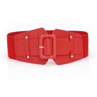 China 7.5cm Wide Women Elastic Belt 78cm Buckle Free Stretchy Waist Belt Eco-Friendly Custom for sale
