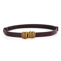 China Custom 1.8cm Ladies Fancy Fashion Belt Cow Leather Alloy Buckle Eco Friendly 100-115cm for sale