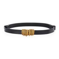China Custom 1.8cm Ladies Fancy Fashion Belt Cow Leather Alloy Buckle Eco Friendly 100-115cm for sale
