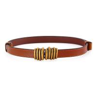 China Custom 1.8cm Ladies Fancy Fashion Belt Cow Leather Alloy Buckle Eco Friendly 100-115cm for sale