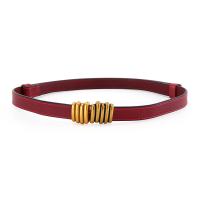 China Custom 1.8cm Ladies Fancy Fashion Belt Cow Leather Alloy Buckle Eco Friendly 100-115cm for sale