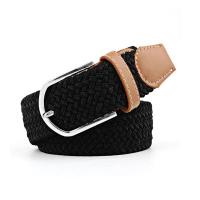 China PU Braided Fabric Elastic Belt Adjustable Men 105cm Alloy Buckle for sale