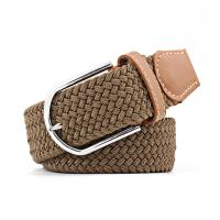 China PU Braided Fabric Elastic Belt Adjustable Men 105cm Alloy Buckle for sale