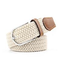 China PU Braided Fabric Elastic Belt Adjustable Men 105cm Alloy Buckle for sale