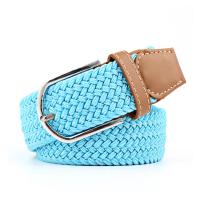 China PU Braided Fabric Elastic Belt Adjustable Men 105cm Alloy Buckle for sale