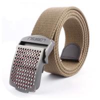 China Eco-Friendly Canvas Belt for Men 90-120cm Outdoor Golf Casual Sport Zinc Alloy Buckle for sale