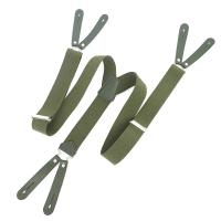 China Army Green Elastic Suspender Pants 3.5cm Microfiber Leather Y Back Suspenders Custom for sale
