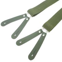 China Army Green Elastic Suspender Pants 3.5cm Microfiber Leather Y Back Suspenders Custom for sale