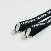 China Brace Elastic Strap Clip 2.5cm 4 Button Black Leather Suspenders for sale