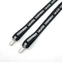 China Brace Elastic Strap Clip 2.5cm 4 Button Black Leather Suspenders for sale