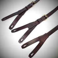 China Men's Leather Casual Suspenders 1.7cm Wide Elastic Strap Clip Denim Pants Adjustable for sale