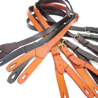 China Men's Leather Casual Suspenders 1.7cm Wide Elastic Strap Clip Denim Pants Adjustable for sale