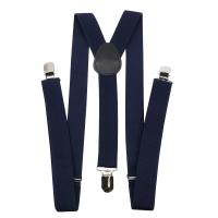 China Y Back Suspenders 100cm Black Polyester Elastic Braces for Men Women 2.5cm Wide for sale