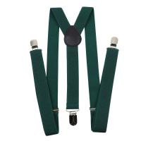 China Y Back Suspenders 100cm Black Polyester Elastic Braces for Men Women 2.5cm Wide for sale