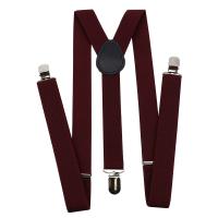 China Y Back Suspenders 100cm Black Polyester Elastic Braces for Men Women 2.5cm Wide for sale