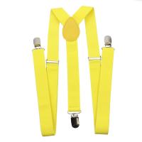 China Y Back Suspenders 100cm Black Polyester Elastic Braces for Men Women 2.5cm Wide for sale