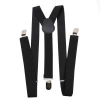 China Y Back Suspenders 100cm Black Polyester Elastic Braces for Men Women 2.5cm Wide for sale