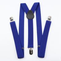 China Y Back Suspenders 100cm Black Polyester Elastic Braces for Men Women 2.5cm Wide for sale