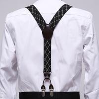 China Y Style Elastic Strap Clip 110cm Genuine Leather Suspenders Custom Printed for sale
