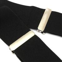 China Heavy Duty X Back Elastic Suspenders 2 Inch Width Adjustable Metal Clip Braces for Men for sale