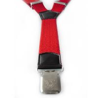 China Children Polyester Elastic Strap Clip 80cm Woven Red Y Back Suspender for sale