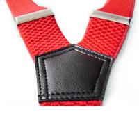 China Children Polyester Elastic Strap Clip 80cm Woven Red Y Back Suspender for sale