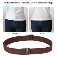 China Flat Elasticated Belt Mens Invisible 115cm Black Zinc Alloy Buckle Stretch Casual for sale