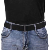China Flat Elasticated Belt Mens Invisible 115cm Black Zinc Alloy Buckle Stretch Casual for sale