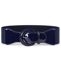 China Polyester Women Elastic Belt 7.4cm Wide Stretchy Dress Belt for Pants Size 27-36 for sale