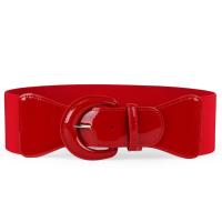China Polyester Women Elastic Belt 7.4cm Wide Stretchy Dress Belt for Pants Size 27-36 for sale
