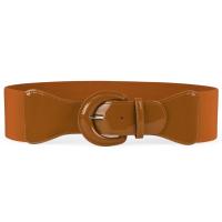 China Polyester Women Elastic Belt 7.4cm Wide Stretchy Dress Belt for Pants Size 27-36 for sale