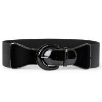 China Polyester Women Elastic Belt 7.4cm Wide Stretchy Dress Belt for Pants Size 27-36 for sale