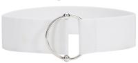 China O Ring Metal Buckle Stretch Elastic Belt for Women 1.96 Inch Width Black White Brown for sale