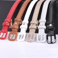 China PU Leather Skinny Belt 1.8cm Wide Slim Waist Belt for Women 24-43 Inch Waist for sale