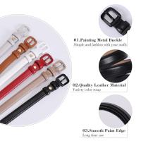 China PU Leather Skinny Belt 1.8cm Wide Slim Waist Belt for Women 24-43 Inch Waist for sale